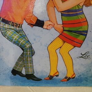 Art | Rare Vintage 196s Big Eyed Kids Dancing Gogo Art Print On ...